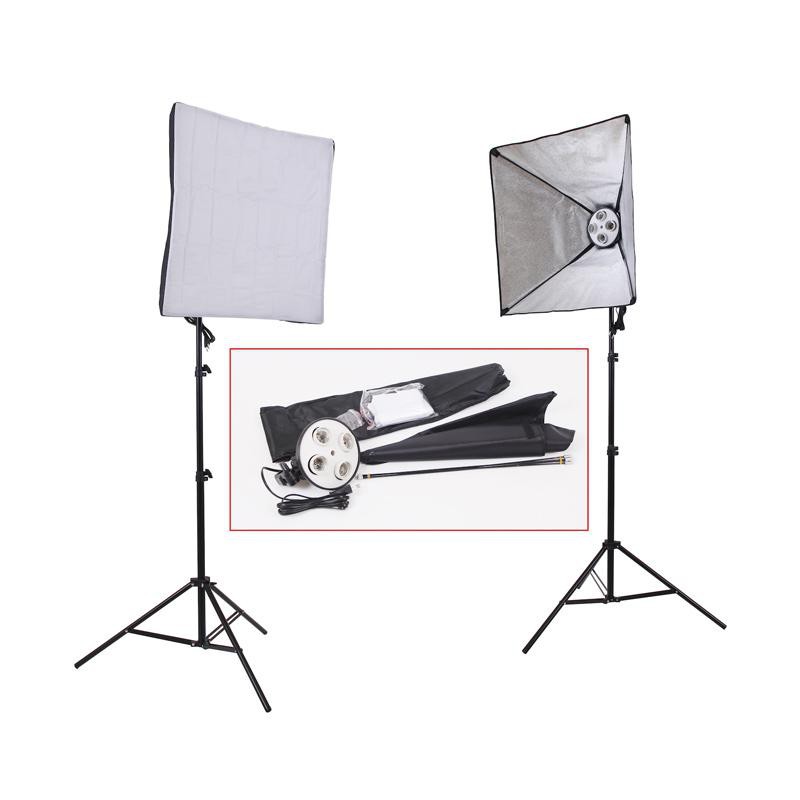Jual Paket 4 lamp holder with softbox 50x70cm - softbox continuous ...