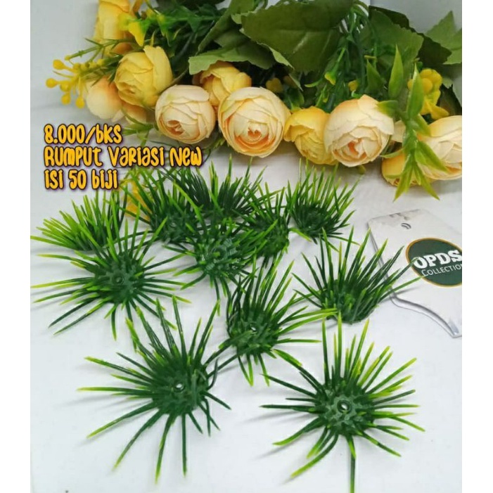 Jual 50 biji rumput variasi / rumput imitasi Rumput Bunga Hias Plastik ...