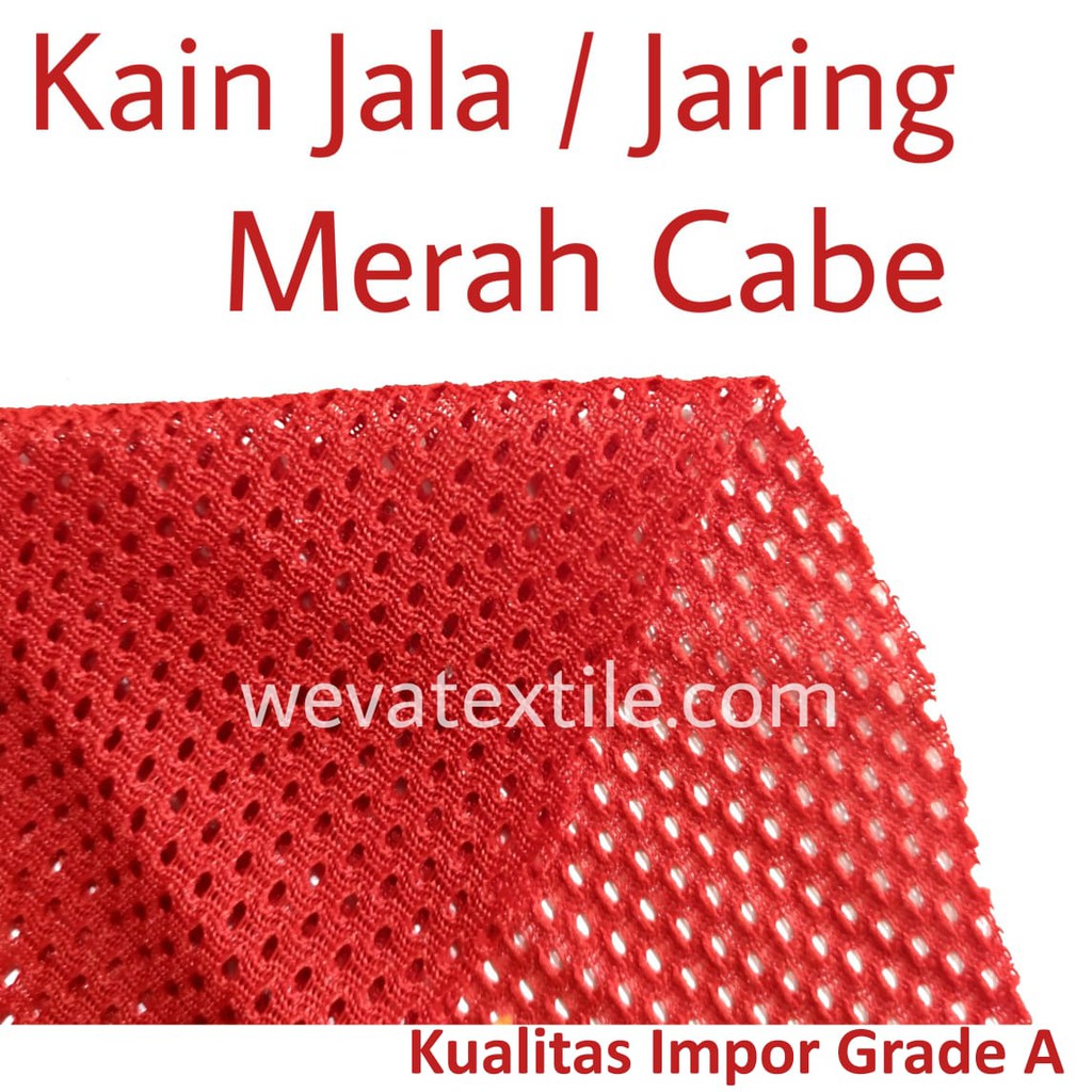 Bahan Kain Jala Kain Mesh Jaring Dalaman Jaket Merah Cabe | Shopee ...