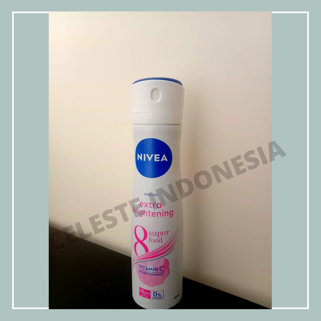 Jual Nivea Extra Brightening Deodorant Spray 150ml (harga sudah -10% ...