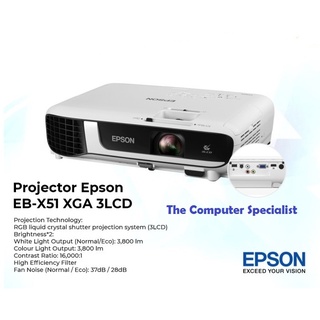 Jual PROYEKTOR EPSON EB-X51 EBX51 EB X51 PENGGANTI EB X450 XGA 3800 ...