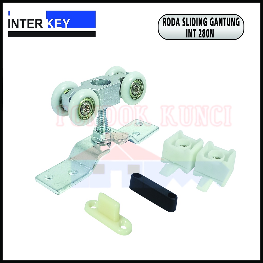 Jual Roda Sliding Gantung Rel Aluminium Pintu Geser INTERKEY TH280-4NWL SSS | Shopee Indonesia
