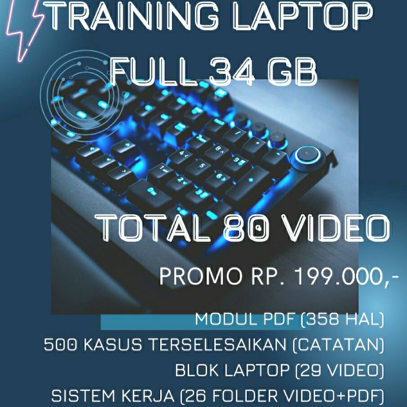 Jual Training Teknisi Laptop 80 Video Plus (Tutorial Full Data 34GB) | Shopee Indonesia