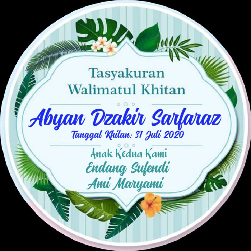 Jual STIKER LABEL BULAT TUMPENG MINI ACARA TASYAKURAN KHITANAN ...