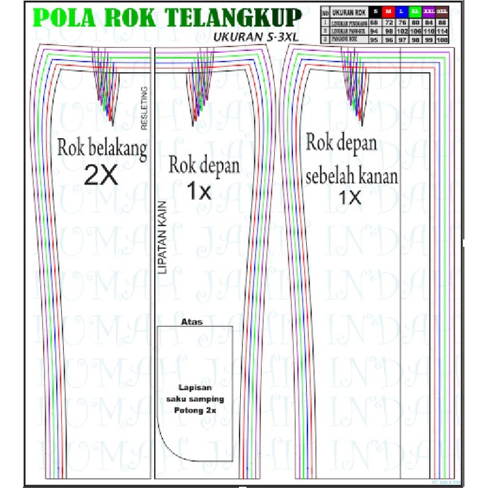 Jual Pola Jahit Pola Jiplak Pola instan Rok Telangkup Dewasa | Shopee Indonesia