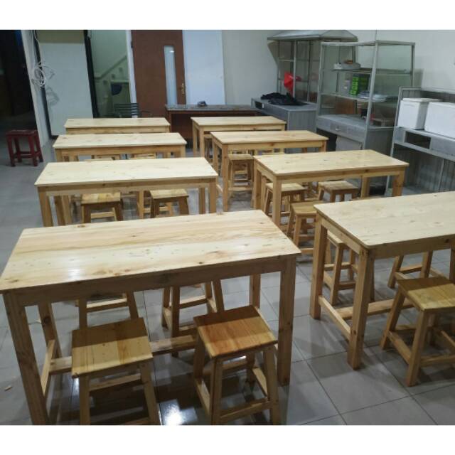 Jual MEJA MAKAN SATU SET SATU MEJA 4 KURSI KOTAK 120X60X75CM | Shopee ...