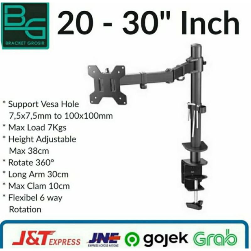 Jual Bracket monitor meja jepit 20"-30" Import (fesa) | Shopee Indonesia