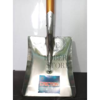 Sekop Rata stainless gagang kayu cricton | Shopee Indonesia