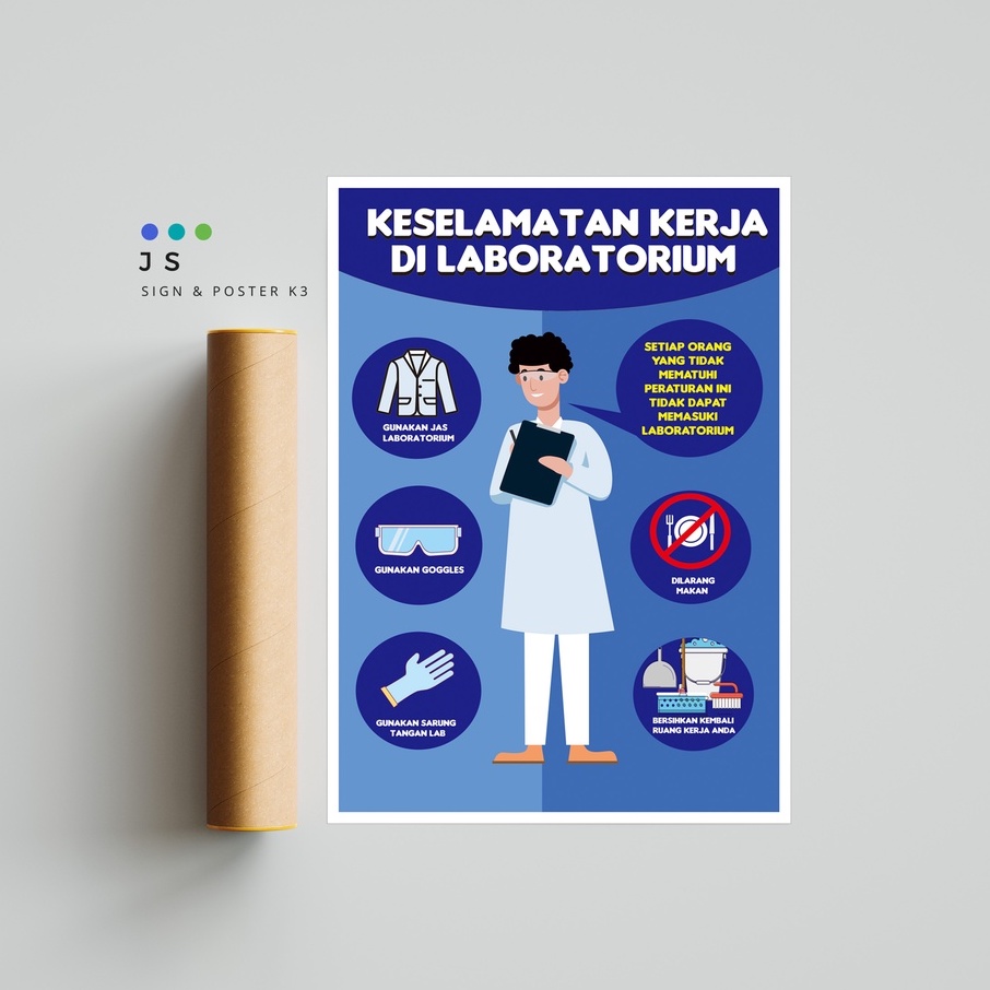 Jual POSTER SAFETY K3 - KESELAMATAN KERJA DI LAB - A2 GRATIS LOGO ...