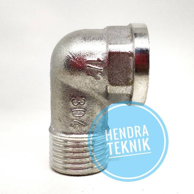 Jual KNEE DRAT LUAR DALAM 1/2" STAINLESS FITTING ELBOW STENLES 1/2 IN MURAH SAMBUNGAN PIPA SIKU ...