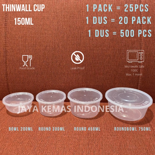 Jual Thinwall Bowl 200ml Thinwall Round 300ml Thinwall Round 450ml