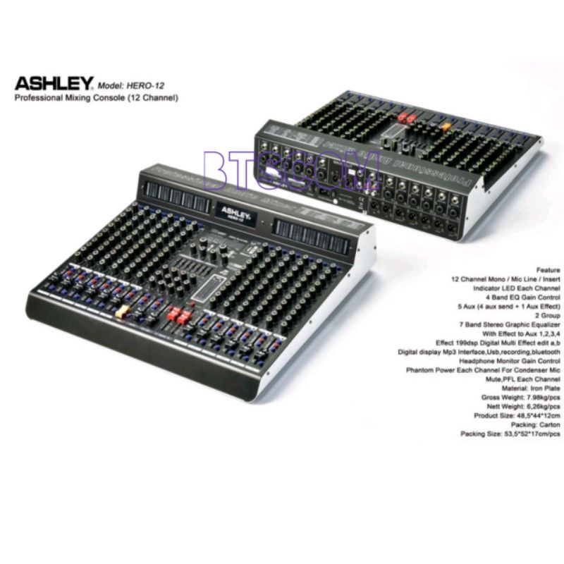 Jual Mixer Ashley Hero 12 Original 12 Channel Multi Effect 199 dsp ...