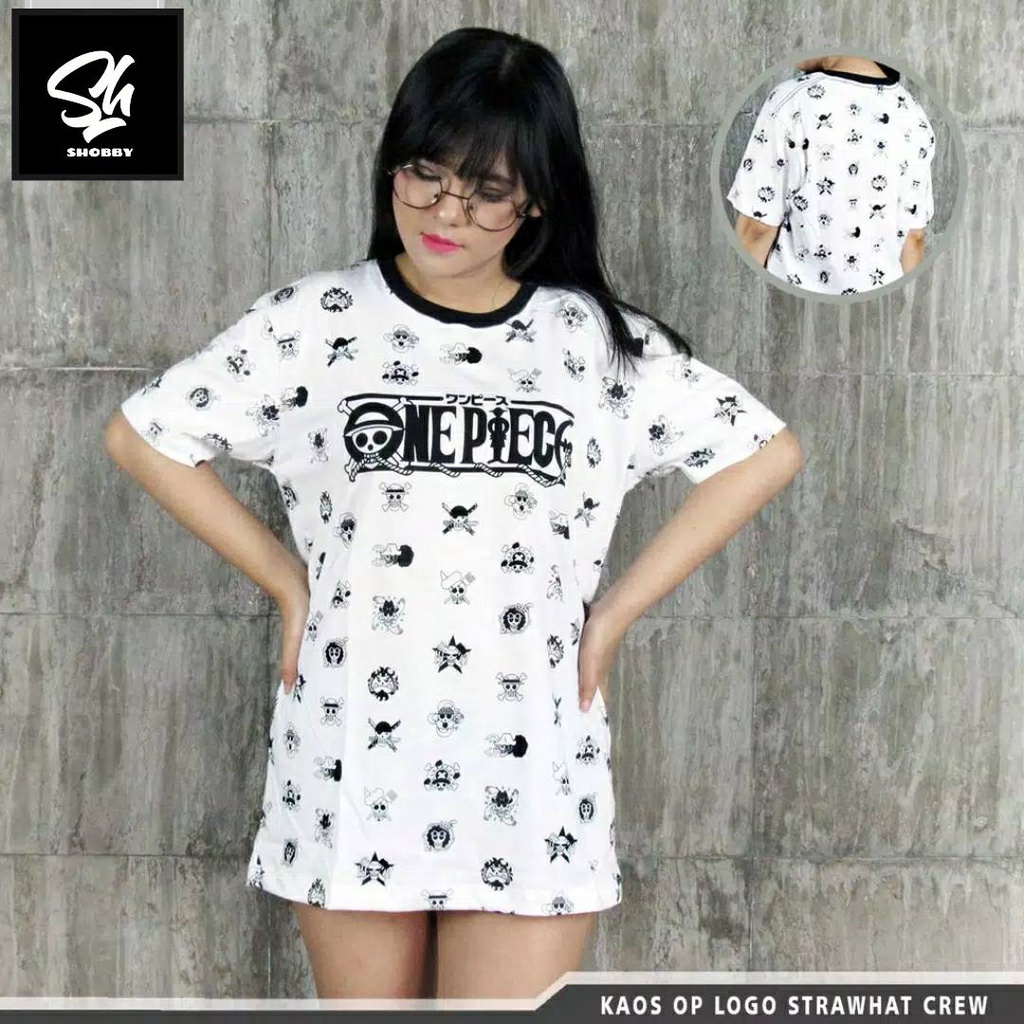 Jual Kaos Pria Anime & Game - Simbol Crew SHP Topi Jerami (One Piece ...