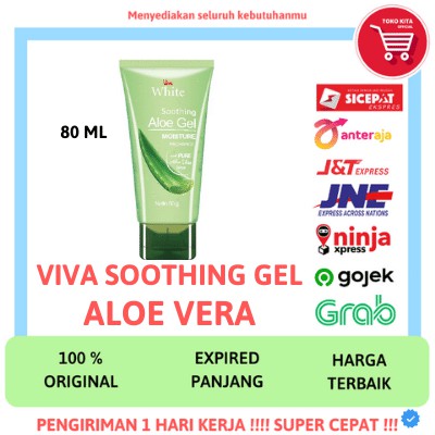 Jual VIVA WHITE SOOTHING GEL ALOE VERA GEL 80 ML VIVA COSMETIC 80 GRAM ...