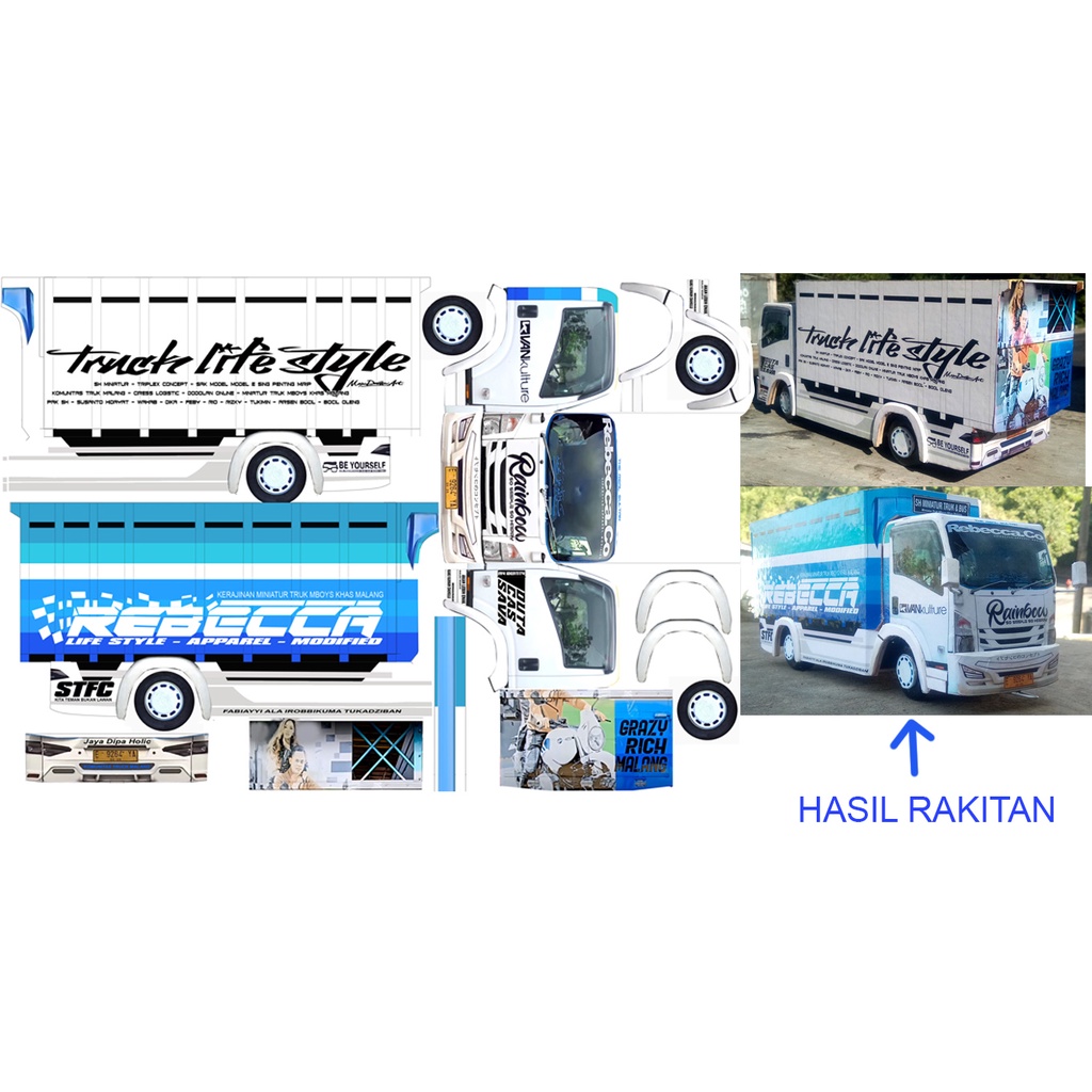 Jual stiker miniatur truk oleng rainbow | Shopee Indonesia