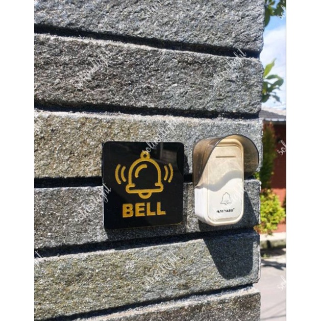 Jual Sign Akrilik Pintu Tempel BELL - Tanda Bell Logo Lonceng Rumah ...