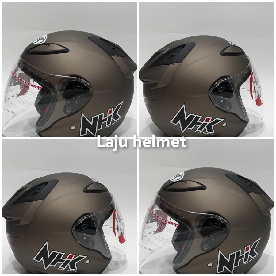 Jual HELM NHK R6 SOLID STAR GREY DOFF HALF FACE | Shopee Indonesia