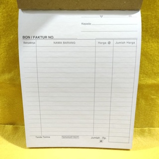 Jual Bon Faktur besar STANDARD rangkap 2 / Nota Kontan (1 pcs) | Shopee ...
