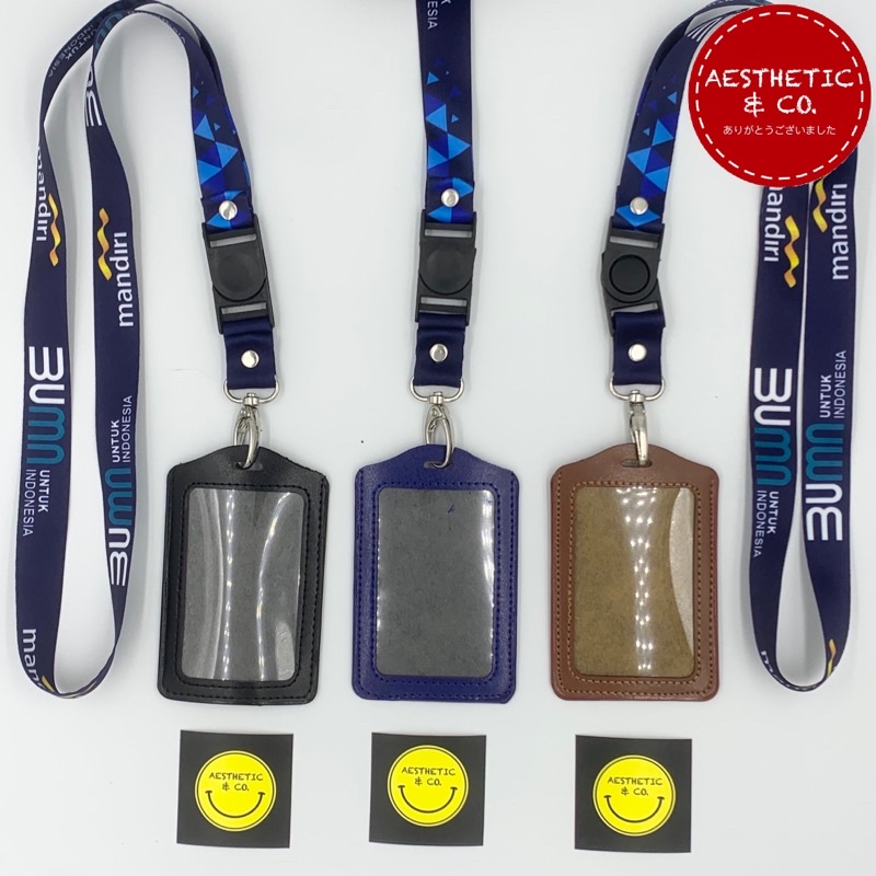 Jual Tali ID Card Mandiri BUMN Terbaru Include ID Card Holder Lanyard ...