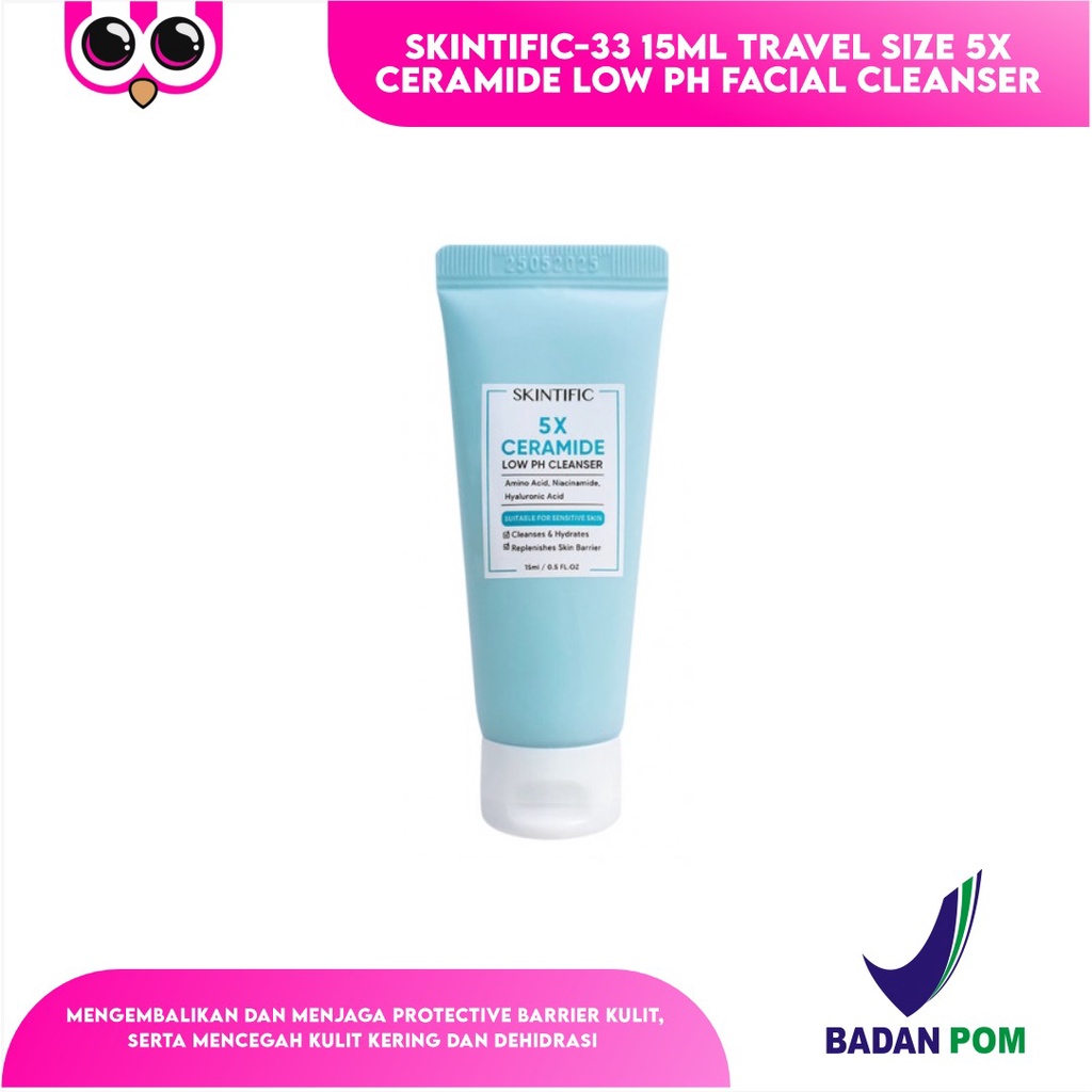 Jual SKINTIFIC-33 15ML TRAVEL SIZE 5X CERAMIDE LOW PH FACIAL CLEANSER / FACE WASH / SABUN WAJAH ...