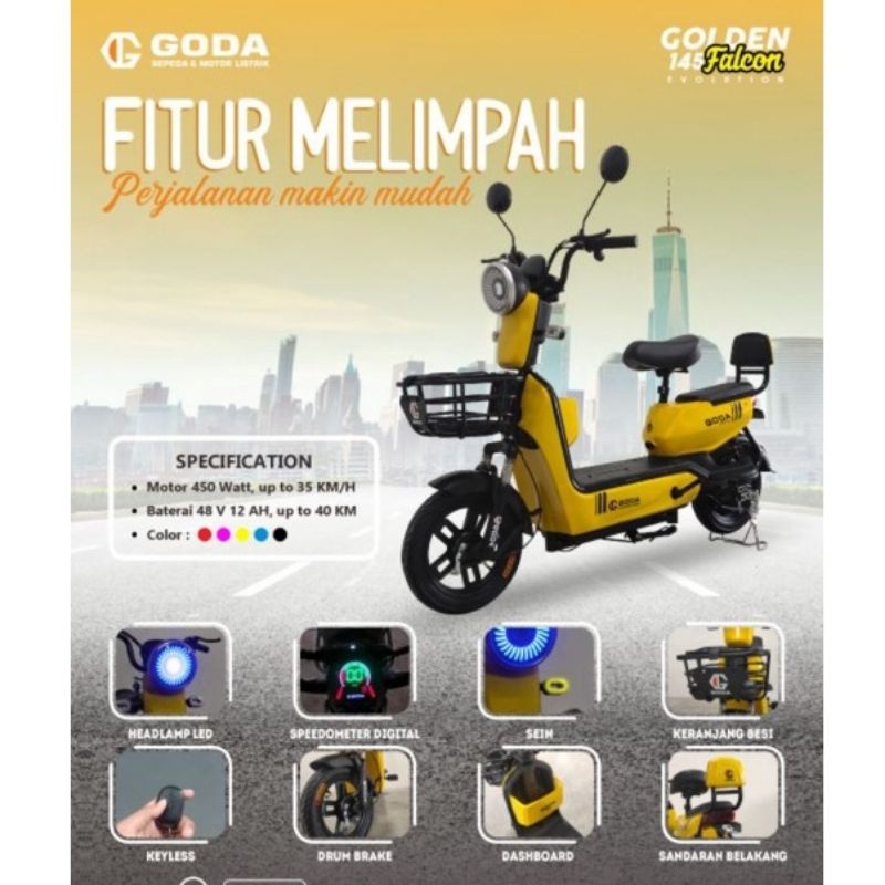 Jual SEPEDA LISTRIK GODA 145 GOLDEN FALCON SPESIAL LCD DISPLAY DAN ...