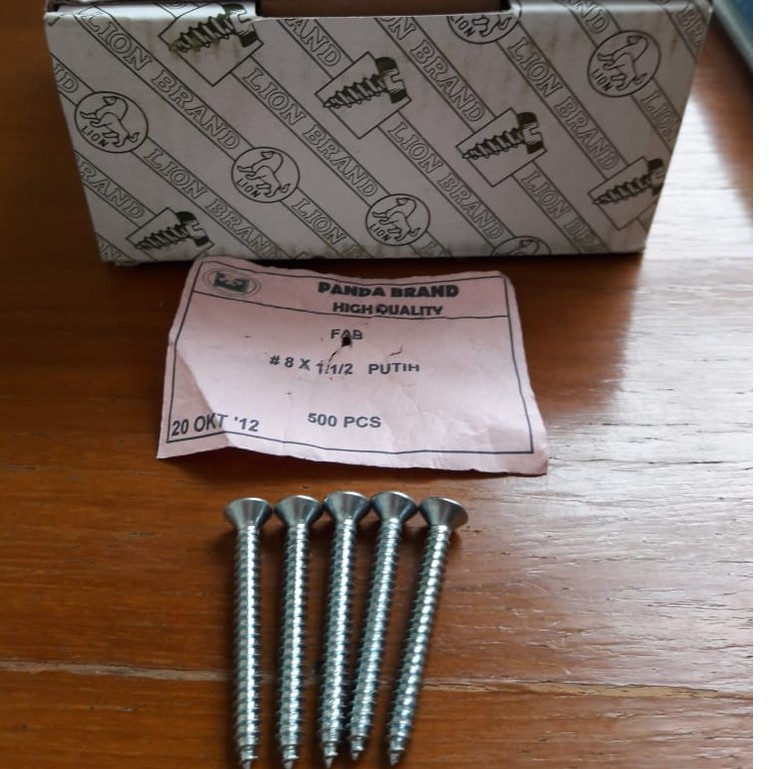 Jual Moon Lion Sekrup Fab #8 x 1 1/2 inch (1,5 inch) = 4 cm - 100 pcs | Shopee Indonesia