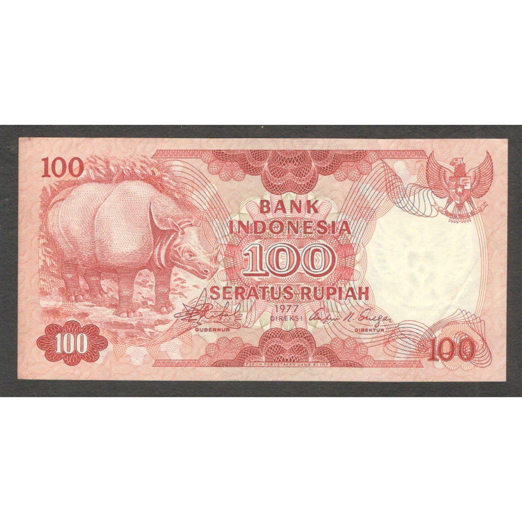Jual Uang Kertas Indonesia 100 Rupiah Badak 1977 | Shopee Indonesia