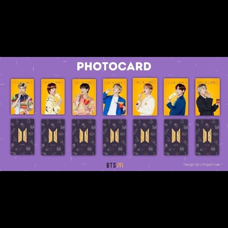 Jual OPEN PO PHOTOCARD MCD X BTS DESIGN BY: @CHINGUJIMTAE ( IG ) | Shopee Indonesia