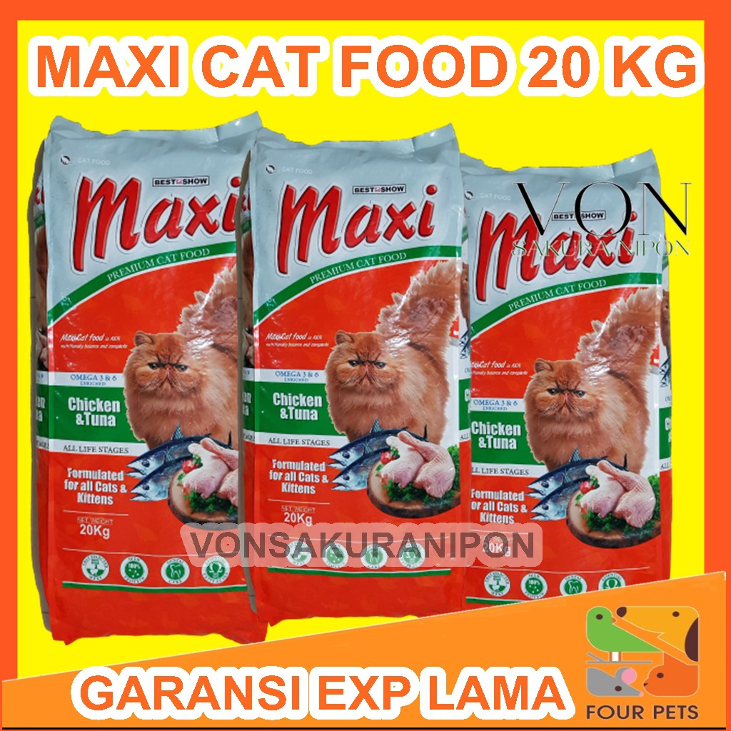 Jual Makanan Kucing Maxi Cat 20 KG murah 20KG Cat Food Indonesia|Shopee ...