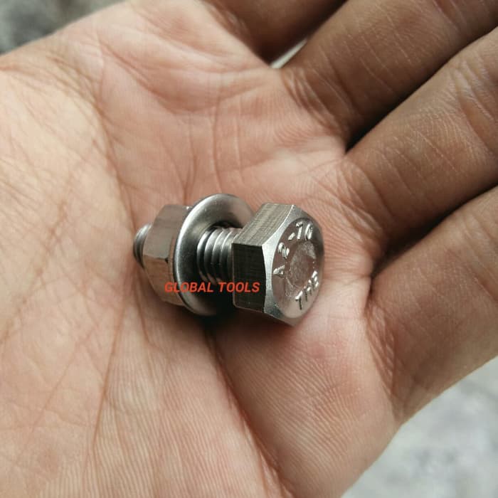 Jual Baut Stainless M8 x 30 kunci baut 13 Hexagonal sus 304 THE baut ...