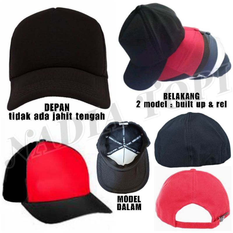 Jual Topi Polos Built Up Bahan Original | Shopee Indonesia