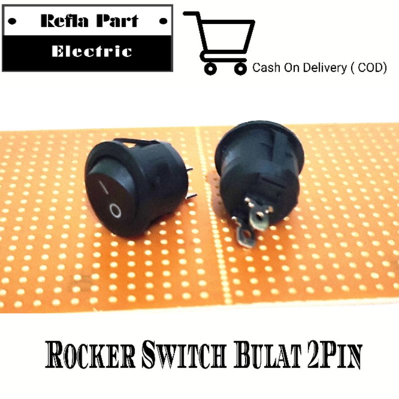 Jual Rocker Switch Bulat hitam 2pin (tanpa lampu) | Shopee Indonesia