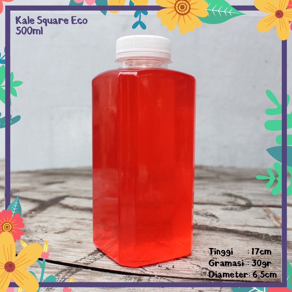 Jual BOTOL PLASTIK KALE KOTAK 500ML ECO PET MURAH KEMASAN MINUMAN KOPI ...