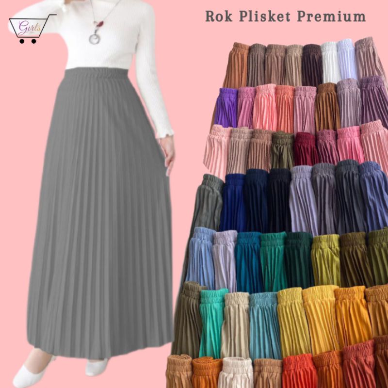 Jual Rok plisket / Rok plisket premium jumbo m fit xxl 100% original / Rok rempel / Rok plisket ...