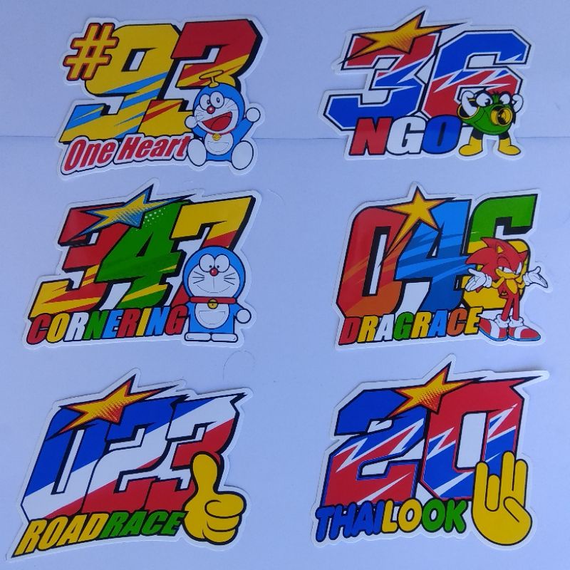 Jual Sticker Graftac Nomor Racing Campur/Sticker Nomor Racing Thailook ...