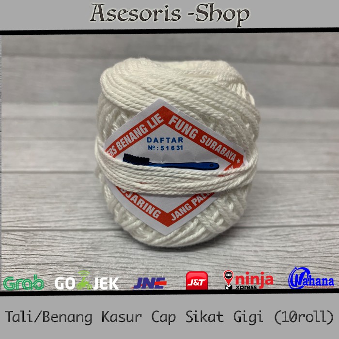Jual Tali / Benang Kasur Cap Sikat Gigi ( isi 10 gulung ) | Shopee ...