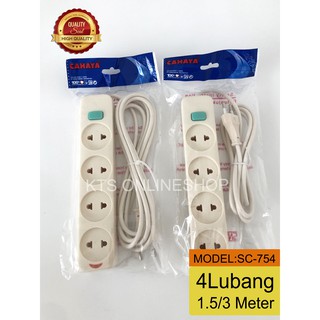 Jual Colokan listrik 4 lubang 1.5/3meter SNI STOP KONTAK merk CAHAYA SC ...