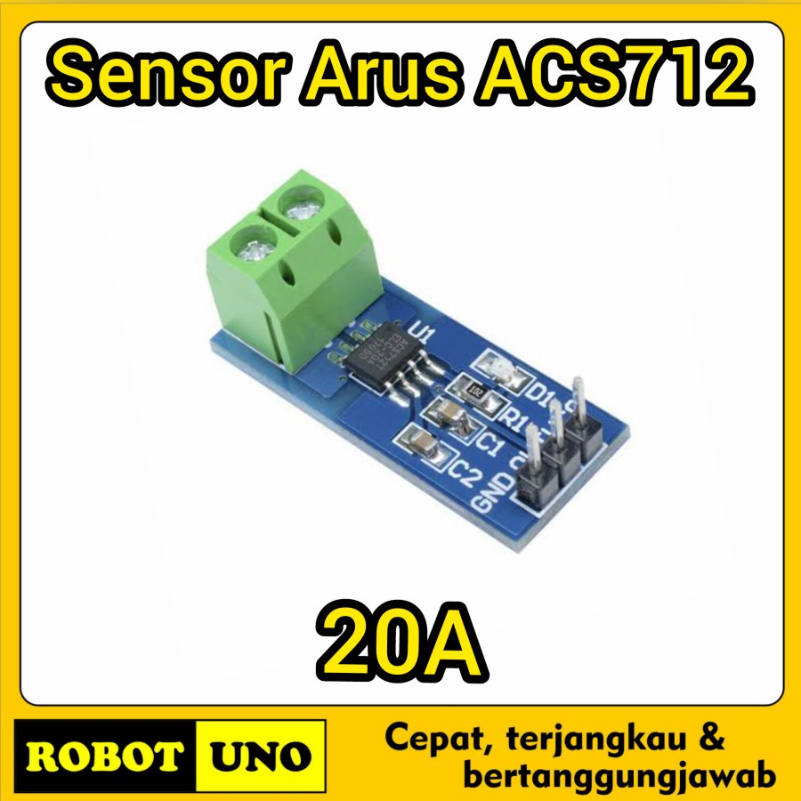 Jual ACS712 Sensor Arus ACS712 Hall Effect Current Sensor 20A Module ...