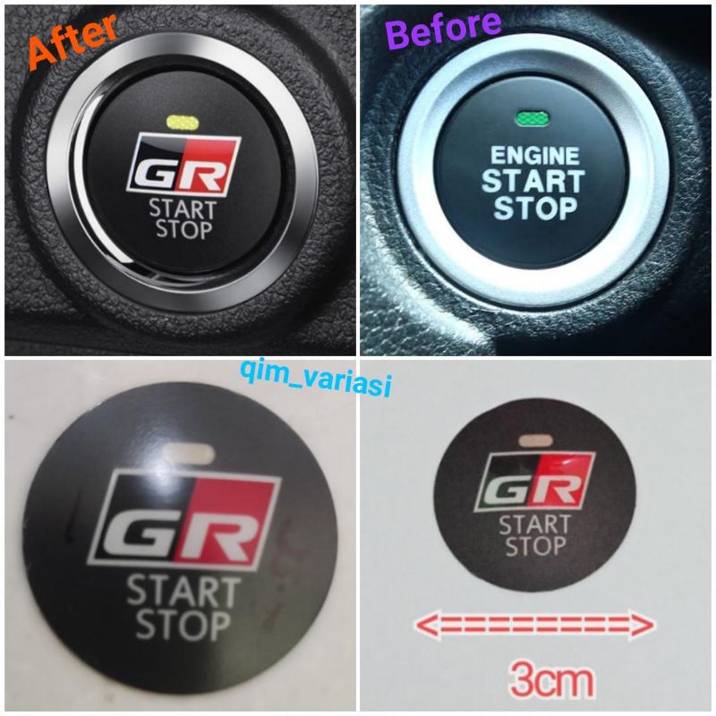 Jual Emblem Stiker Sticker GR Sport Tombol Push Start Stop Engine Toyota Avanza Raize Agya Calya ...