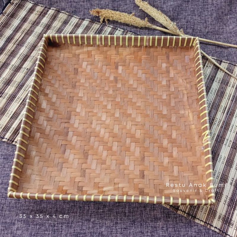 Jual TAMPAH BAMBU 35 X 35 CM alas tumpeng bambu - Nyiru - Wadah Jemur ...
