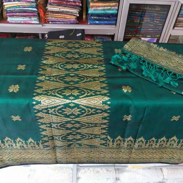 Jual Kain Songket Tenun Silungkang Warna Hijau | Shopee Indonesia