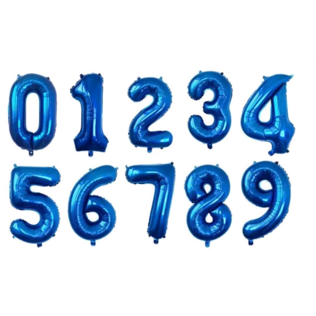 Jual Balon Angka Biru Tua Polos 60cm Indonesia|Shopee Indonesia