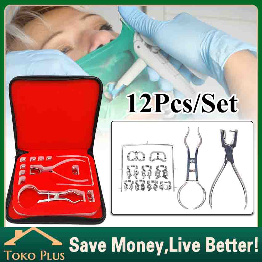 Jual 12Pcs Dental Rubber Dam Kit Rubberdam Isolation Puncher Set Pack ...