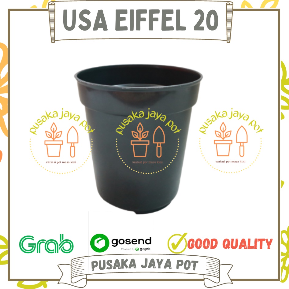 Jual Pot Usa Eiffel 20 Hitam Da 17 Cm - Pot Bunga Pot Tinggi Tinggi ...