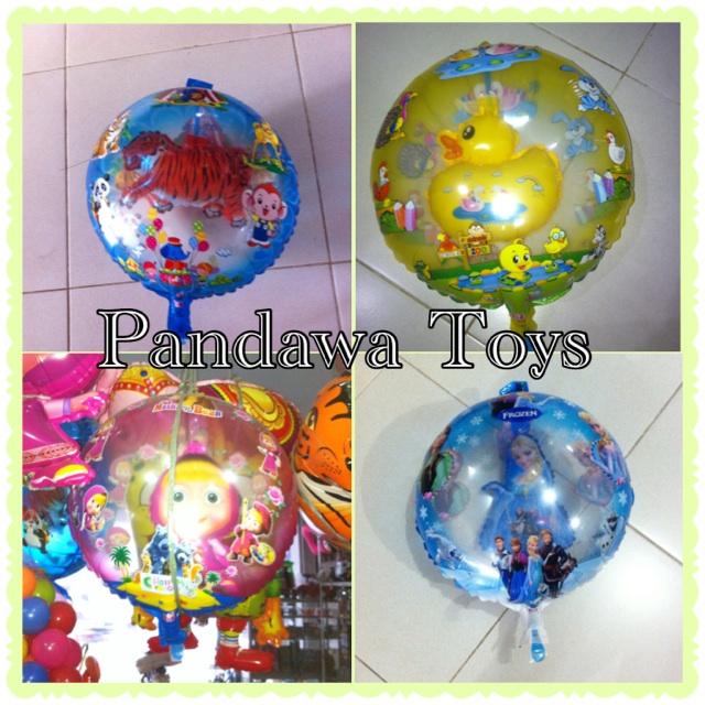 Jual (10Pc) Balon Gas Karakter/ Balon Gas Pikachu/ Balon Hello Kitty ...
