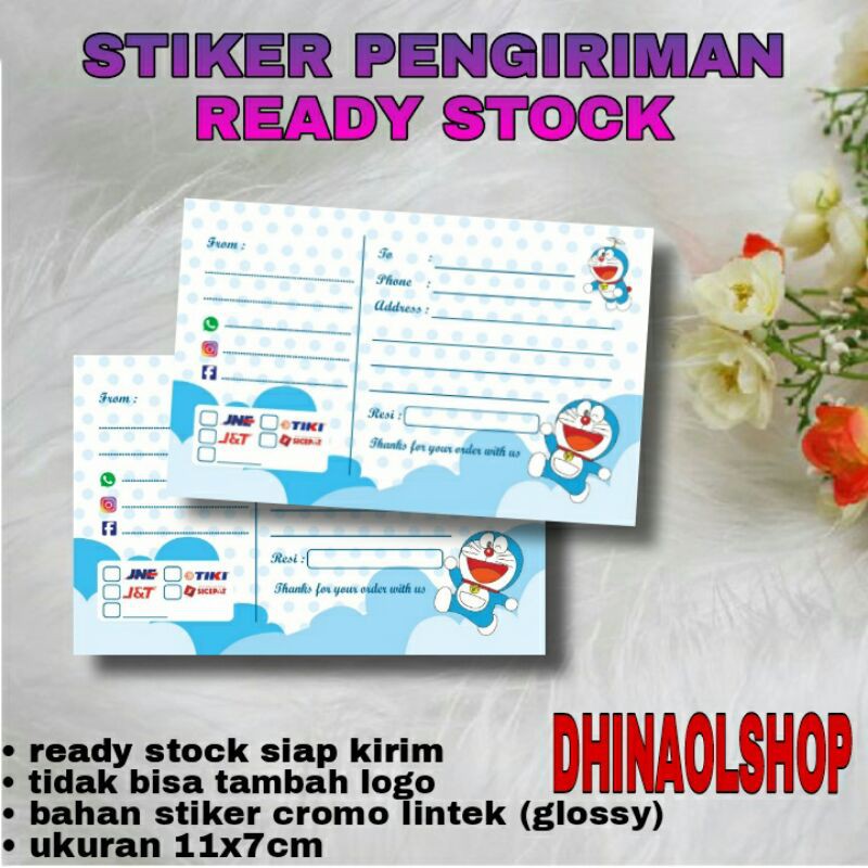 stiker pengiriman / stiker label pengiriman motif doraemon | Shopee ...