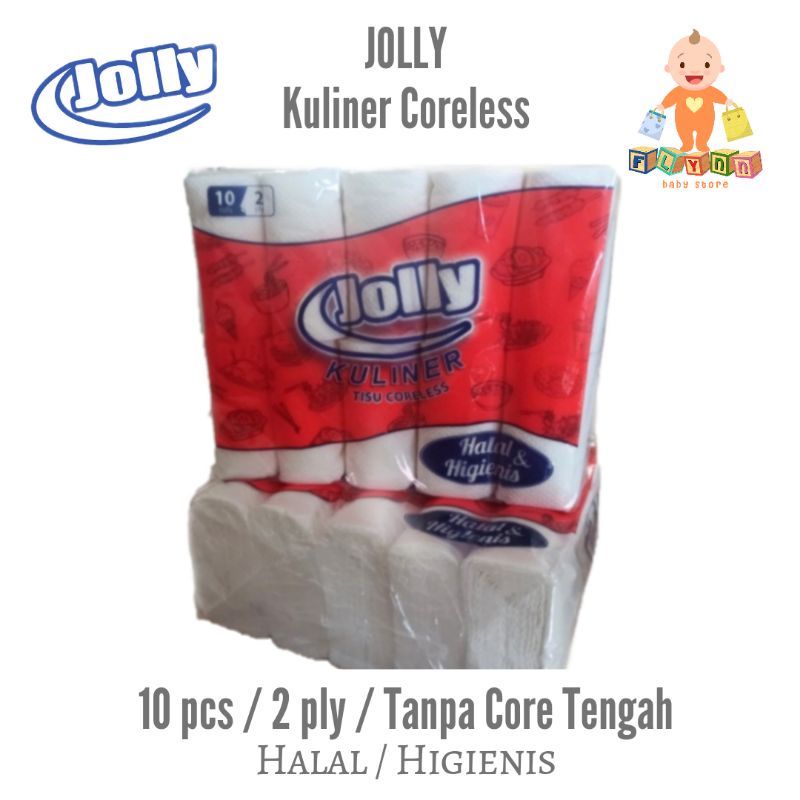 Jual 1 pak isi 10 pcs Tisu Kuliner Jolly Coreless Tisu Restoran Tisu ...