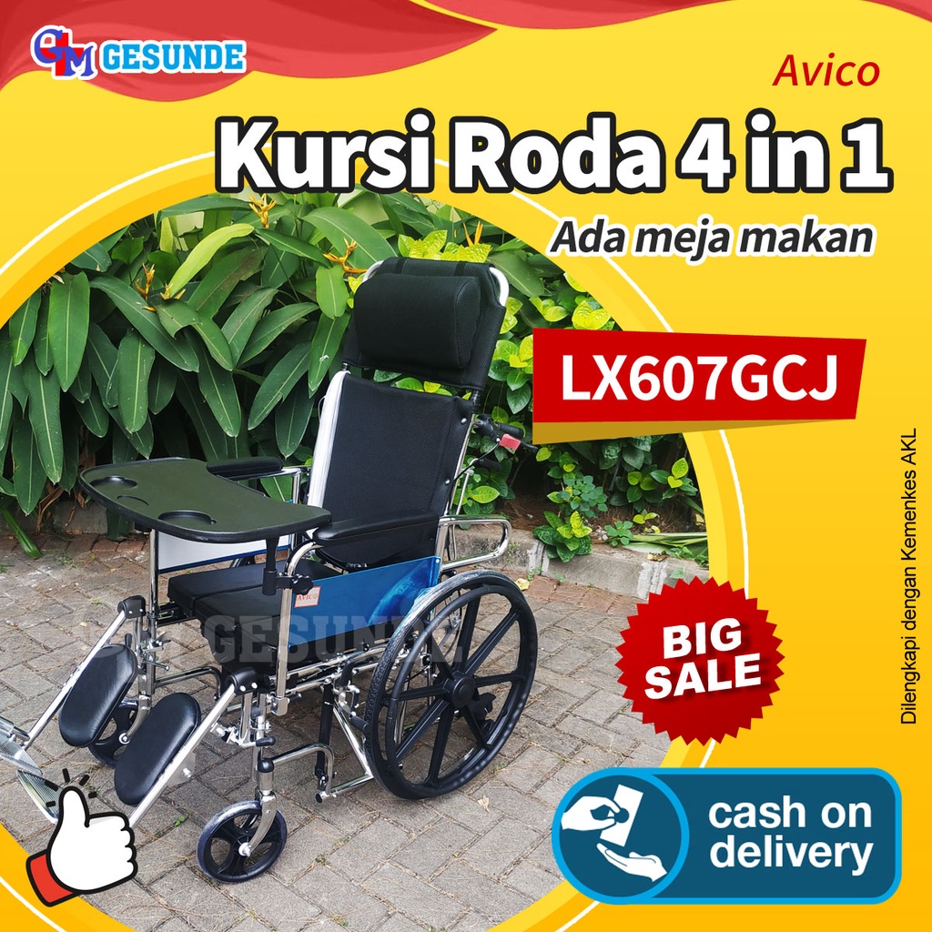 Jual Kursi roda 4 in 1 SIWA LX607GCJ - Kursi Roda Multifungsi - Kursi Roda 4 Fungsi kursi roda ...