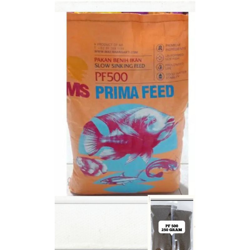 Jual MAKANAN PELET IKAN MS PRIMA FEED PF500 REPACK 250 GRAM | Shopee ...