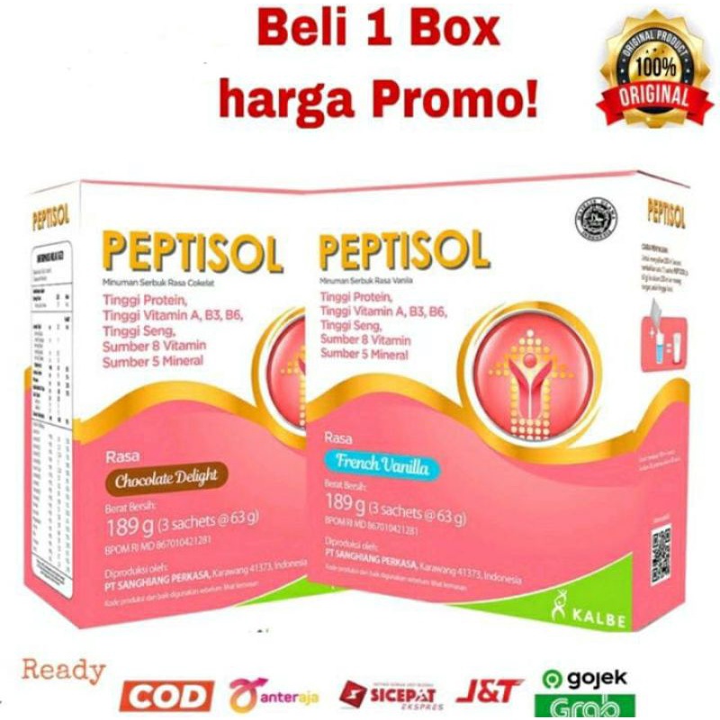 Jual Susu PEPTISOL 190gr rasa Vanilla Coklat Indonesia|Shopee Indonesia